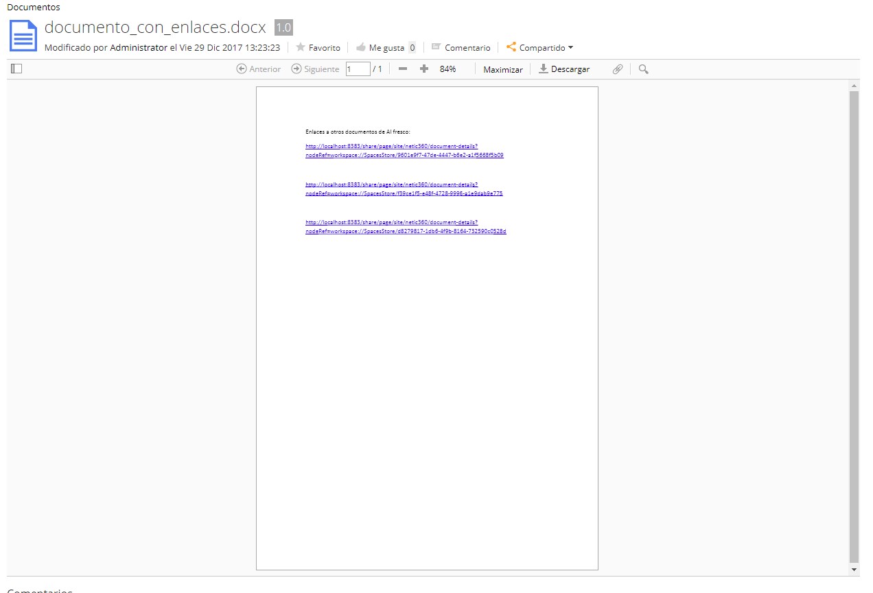 How To Active The Hyperlinks In Documents Alfresco Hub